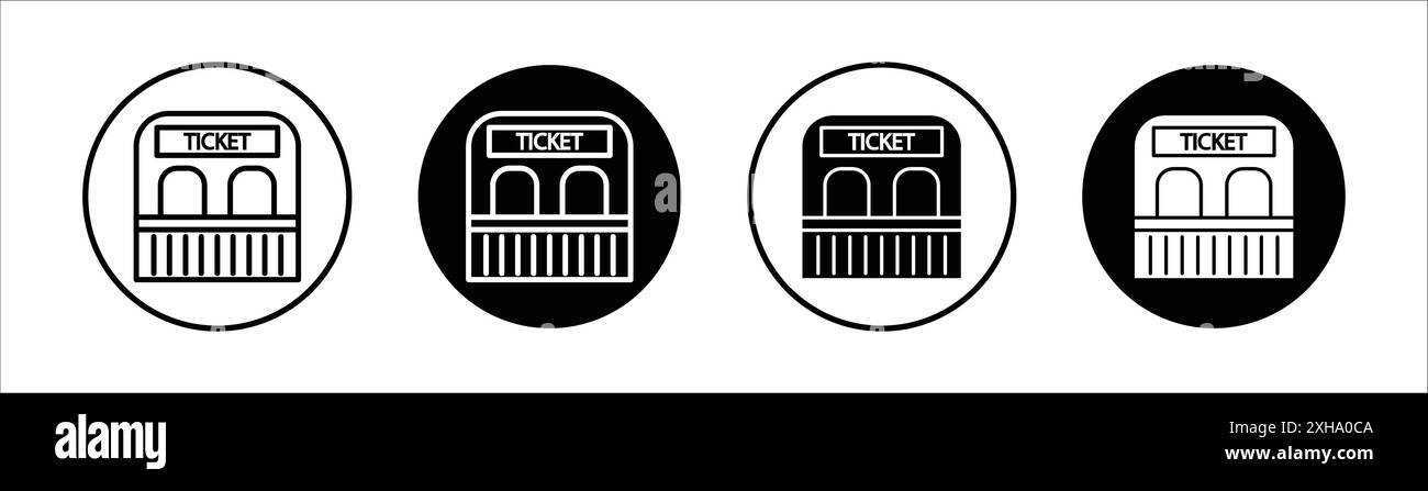 Box office icon Vector symbol or sign set collection in black and white ...