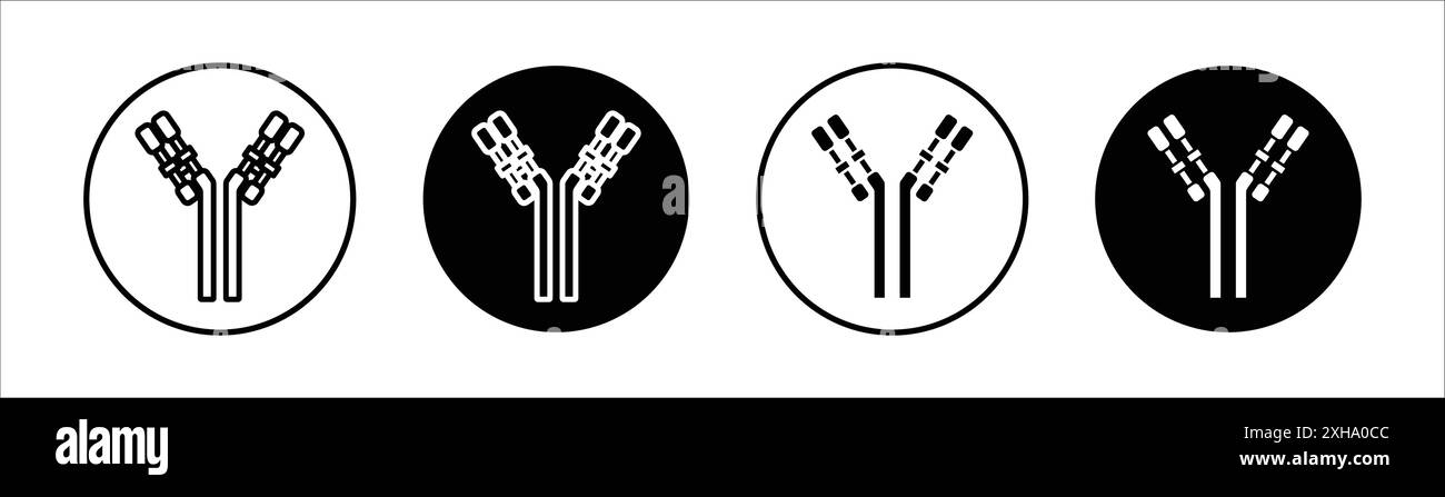 Antibody icon Vector symbol or sign set collection in black and white ...