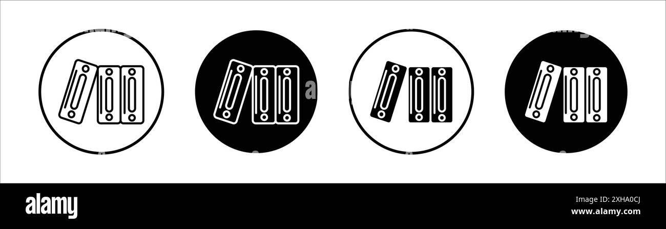 Binder icon Vector symbol or sign set collection in black and white ...