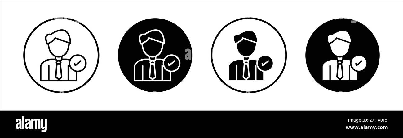 Attend icon Vector symbol or sign set collection in black and white ...