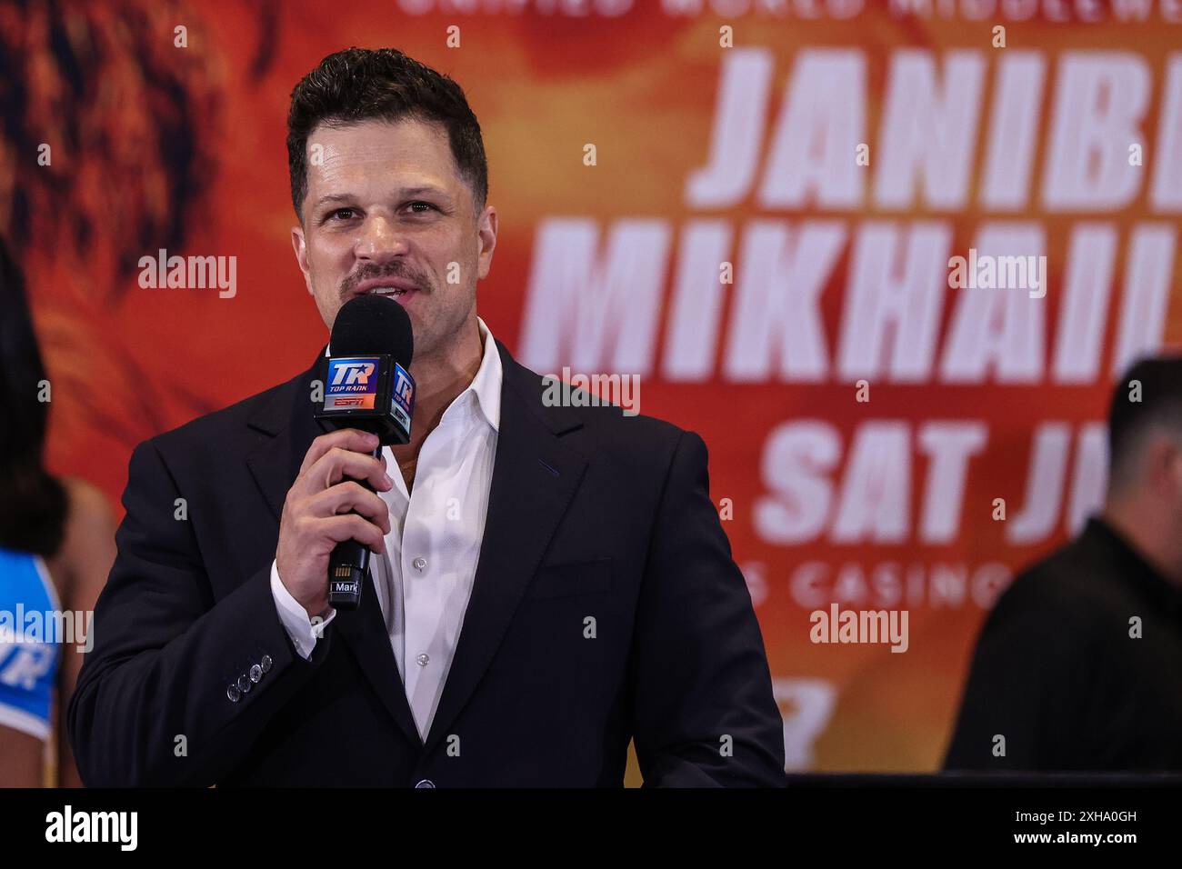 Las Vegas, NV, USA. 12th July, 2024. Mark Shunock, Top Rank Announcer ...