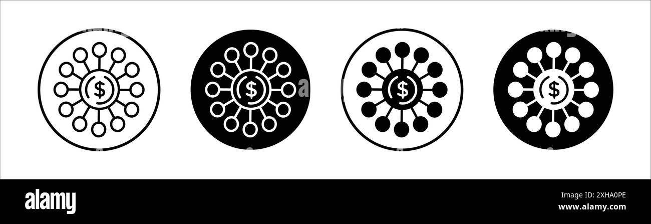 Business modeling icon Vector symbol or sign set collection in black ...