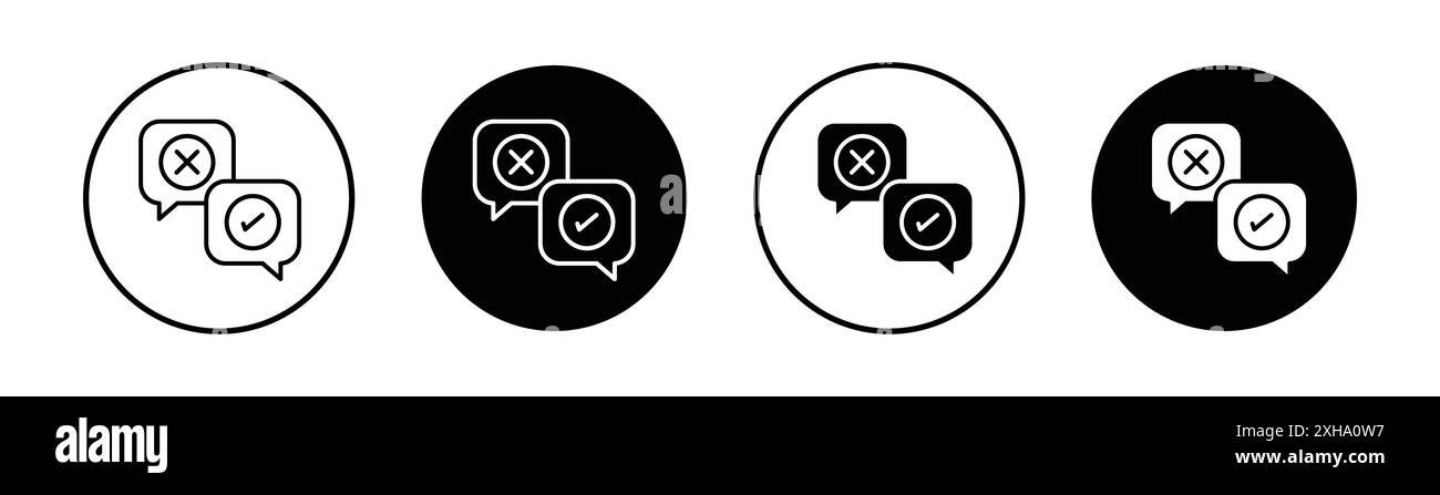 Check false or true icon Vector symbol or sign set collection in black ...