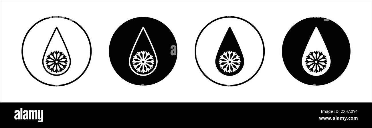 Defrost icon Vector symbol or sign set collection in black and white ...