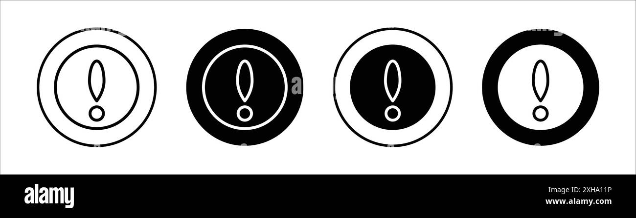 Disclaimer icon Vector symbol or sign set collection in black and white ...