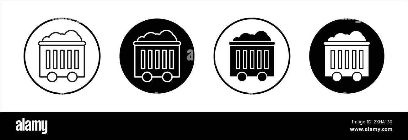 Dumpster icon Vector symbol or sign set collection in black and white ...