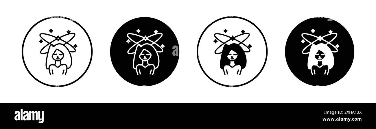 Dizziness icon Vector symbol or sign set collection in black and white ...