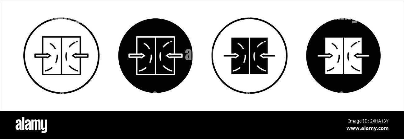 Elastic icon Vector symbol or sign set collection in black and white ...