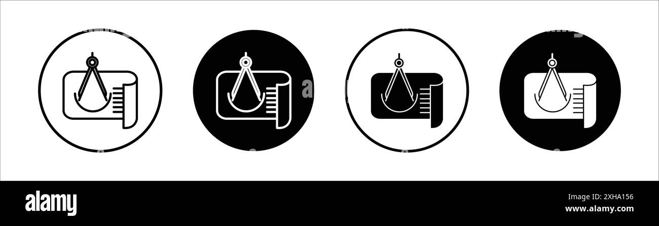 Construction plan icon Vector symbol or sign set collection in black ...