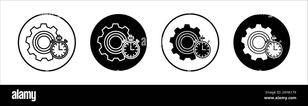 Efficiency icon Vector symbol or sign set collection in black and white ...