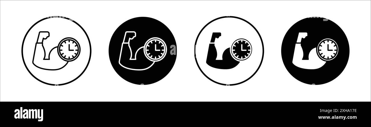 Effort icon Vector symbol or sign set collection in black and white ...
