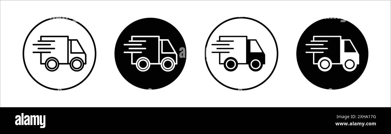 Express delivery icon Vector symbol or sign set collection in black and ...