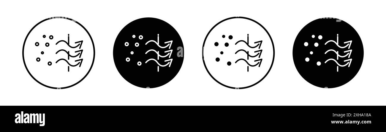 Filtration air icon Vector symbol or sign set collection in black and ...