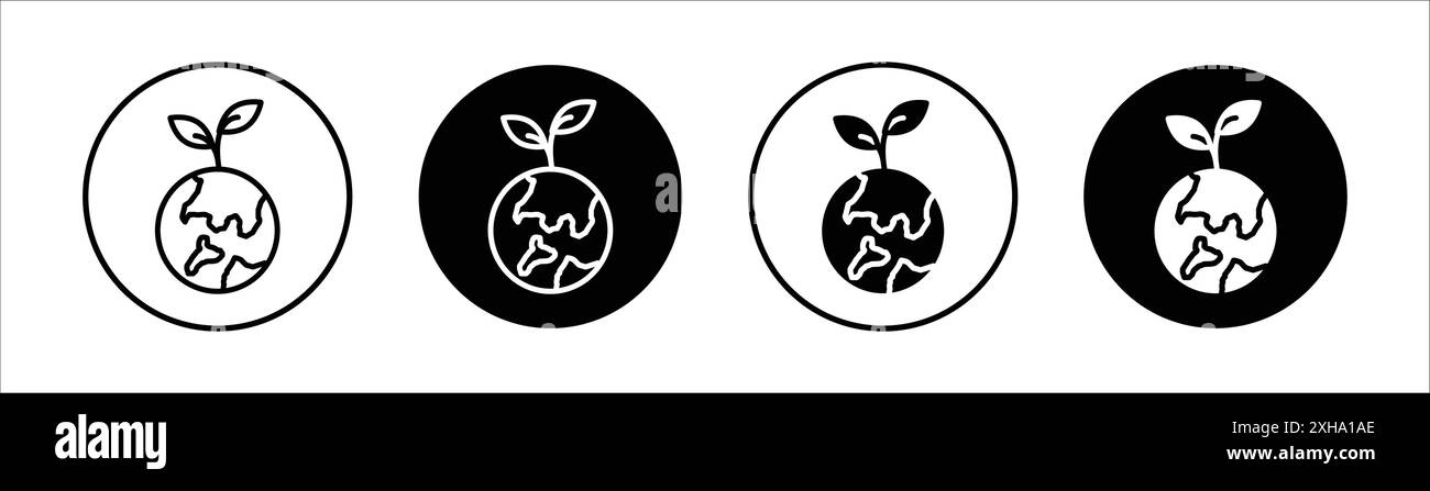 Environment icon Vector symbol or sign set collection in black and ...