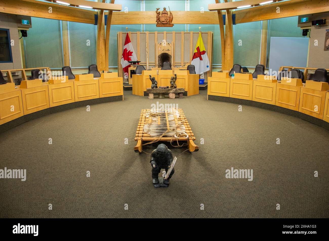 Speaker's chair in the chambers at the Legislative Assembly of Nunavut ...