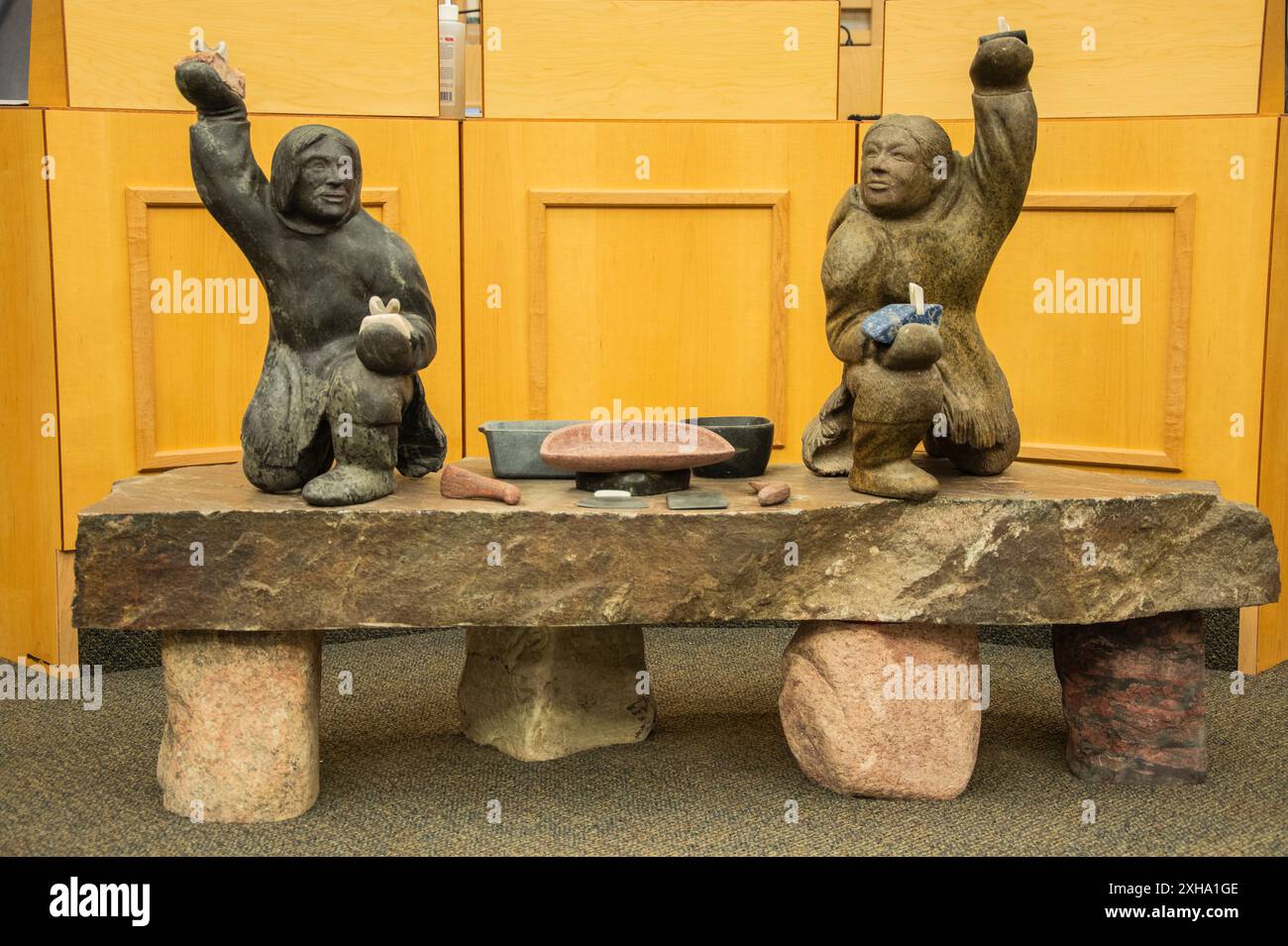 Inuit stone carving sculpture in the chambers at the Legislative ...