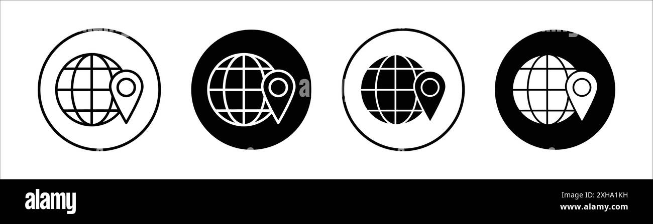 Global distribution icon Vector symbol or sign set collection in black ...