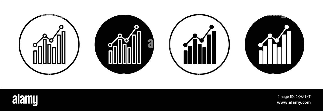 Graph icon Vector symbol or sign set collection in black and white ...