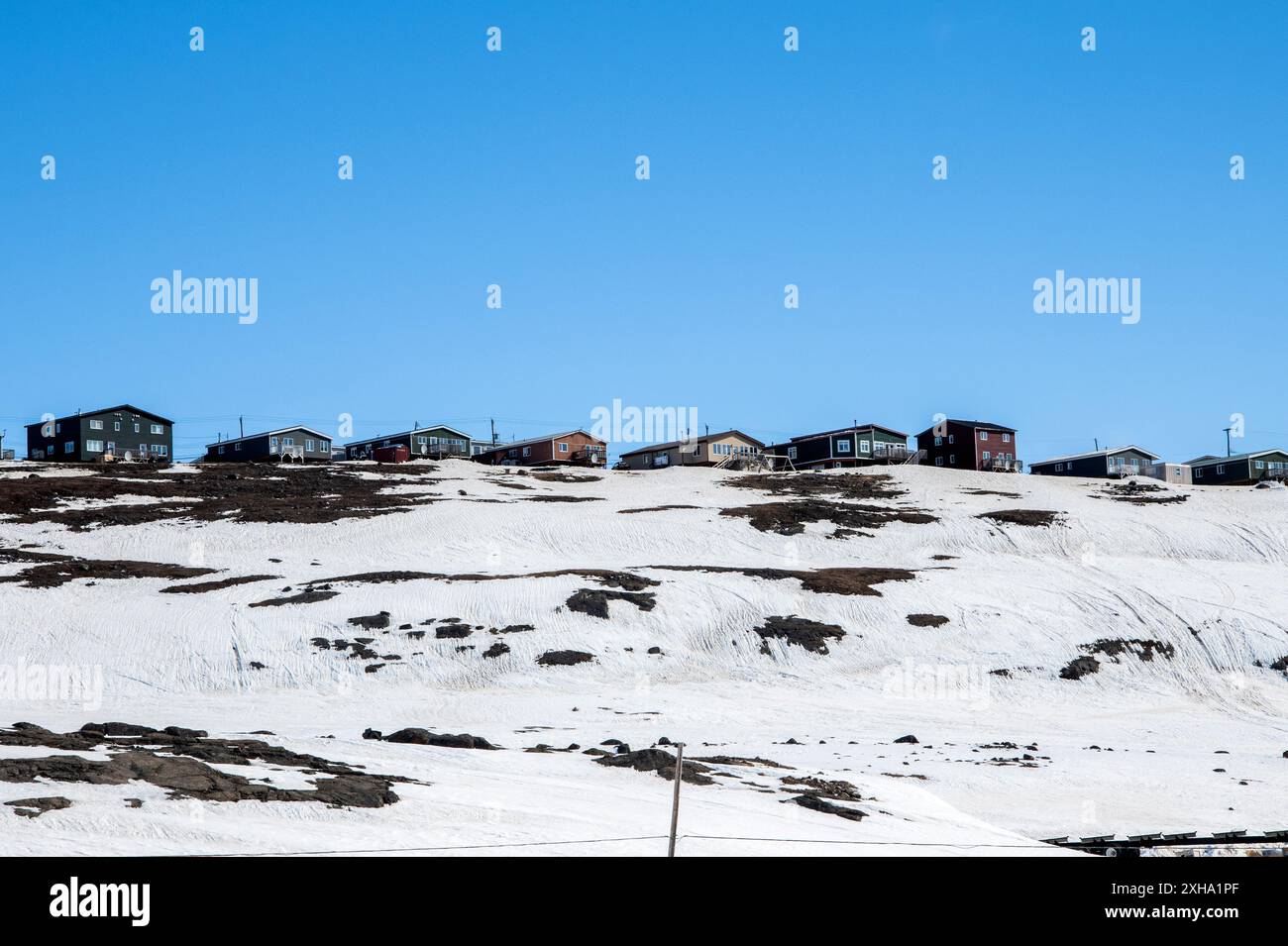 View of the apartment buildings on the hill from Qajisarvik Road in ...