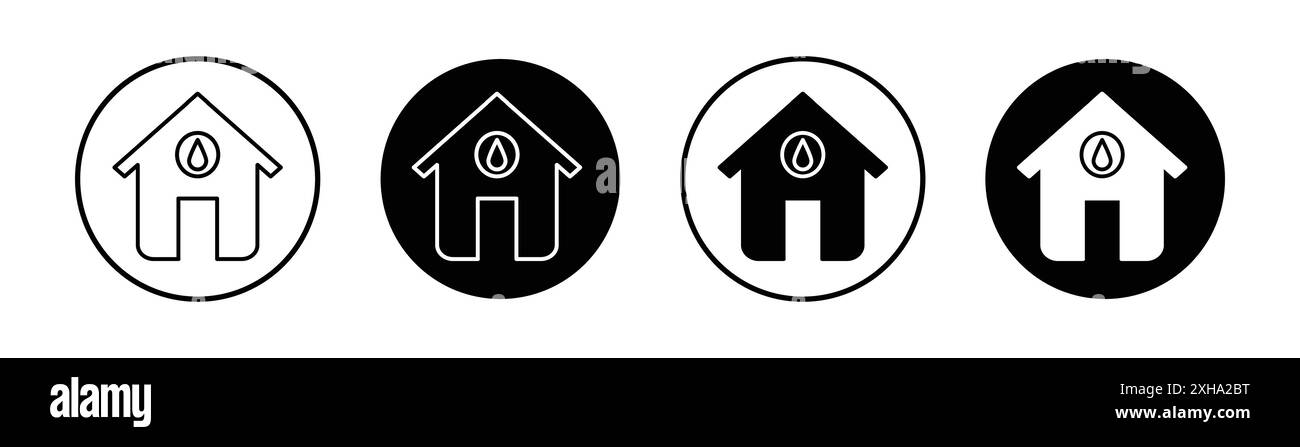 Home air humidity icon Vector symbol or sign set collection in black ...