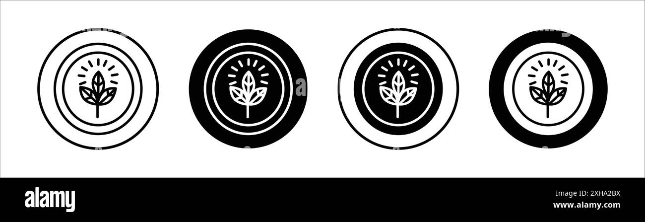 High fiber food icon Vector symbol or sign set collection in black and ...