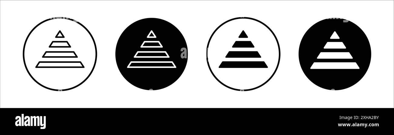 Hierarchy pyramid icon Vector symbol or sign set collection in black ...