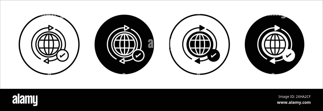 Import export icon Vector symbol or sign set collection in black and ...