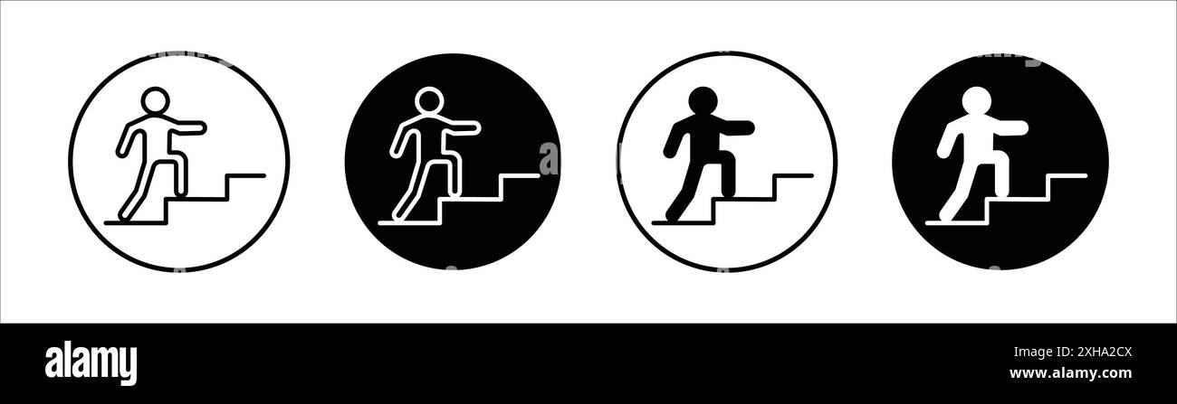 Man climbing icon Vector symbol or sign set collection in black and ...