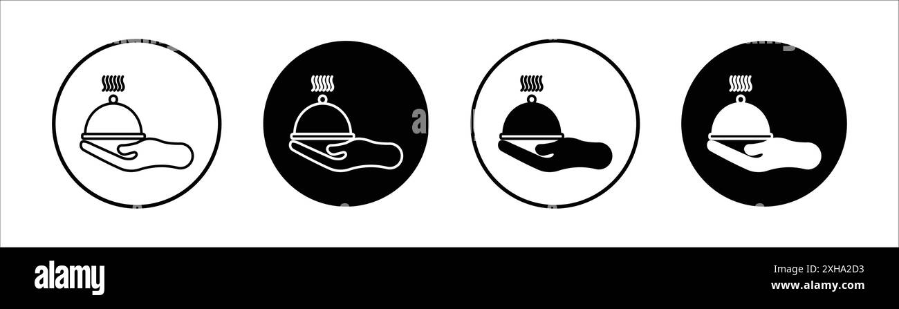 Hotel service icon Vector symbol or sign set collection in black and ...