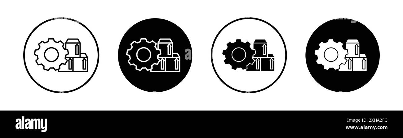 Inventory control icon Vector symbol or sign set collection in black ...