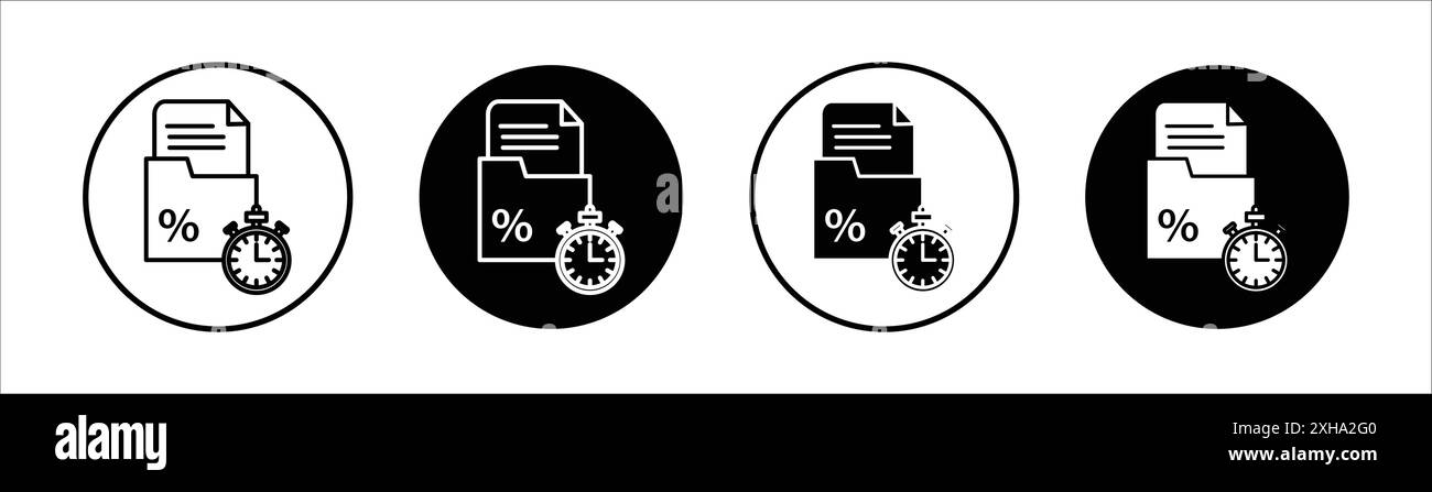 Loan rate and term icon Vector symbol or sign set collection in black ...