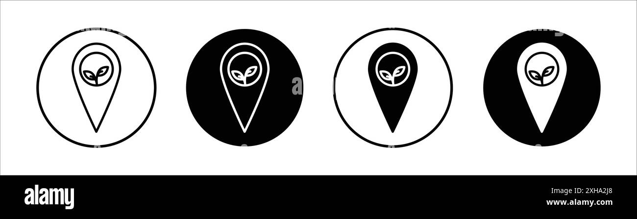 Locally grown icon Vector symbol or sign set collection in black and ...