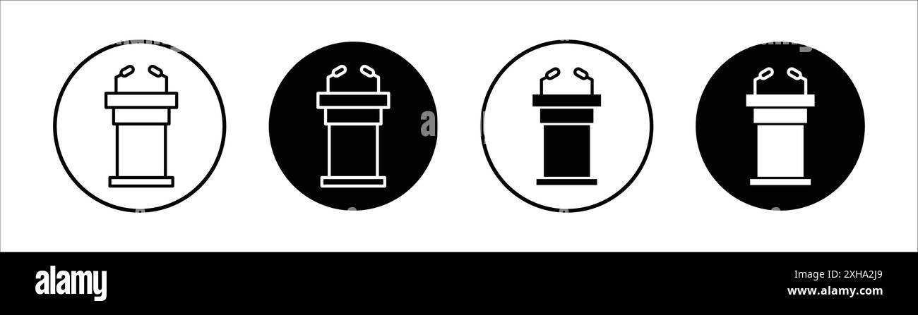 Lectern icon Vector symbol or sign set collection in black and white ...