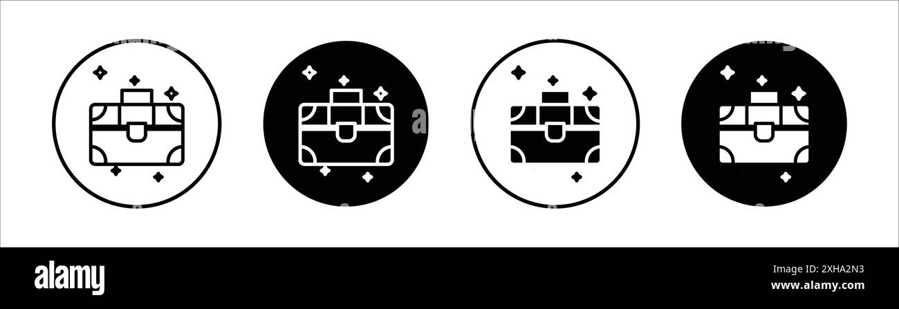 Makeup box icon Vector symbol or sign set collection in black and white ...