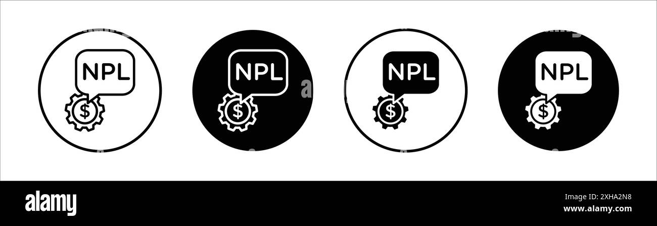 NPL icon Vector symbol or sign set collection in black and white ...
