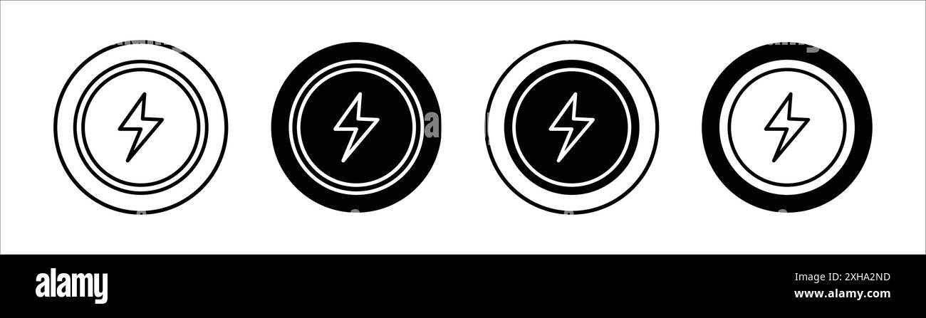 Magsafe icon Vector symbol or sign set collection in black and white ...