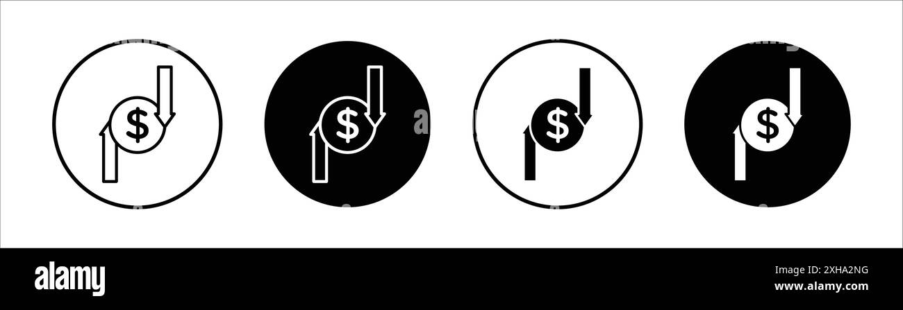 Operating profit loss icon Vector symbol or sign set collection in ...