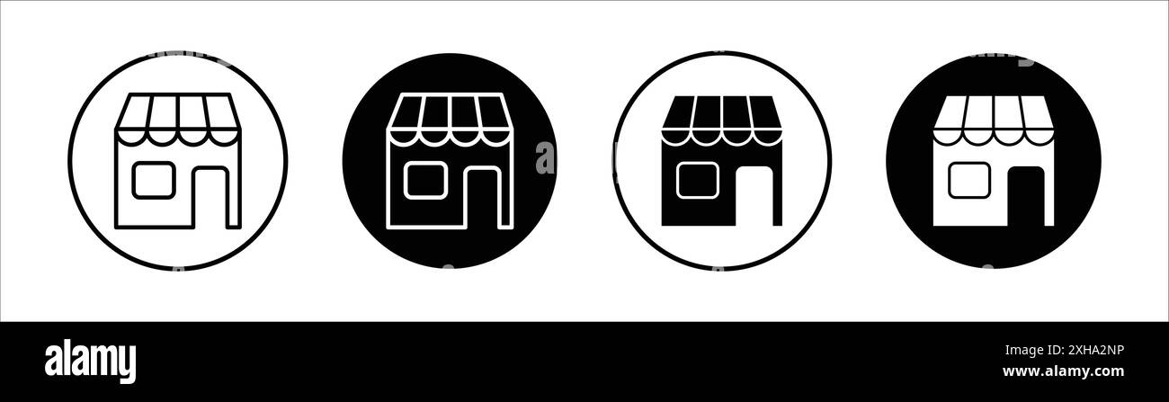 Marketplace icon Vector symbol or sign set collection in black and ...