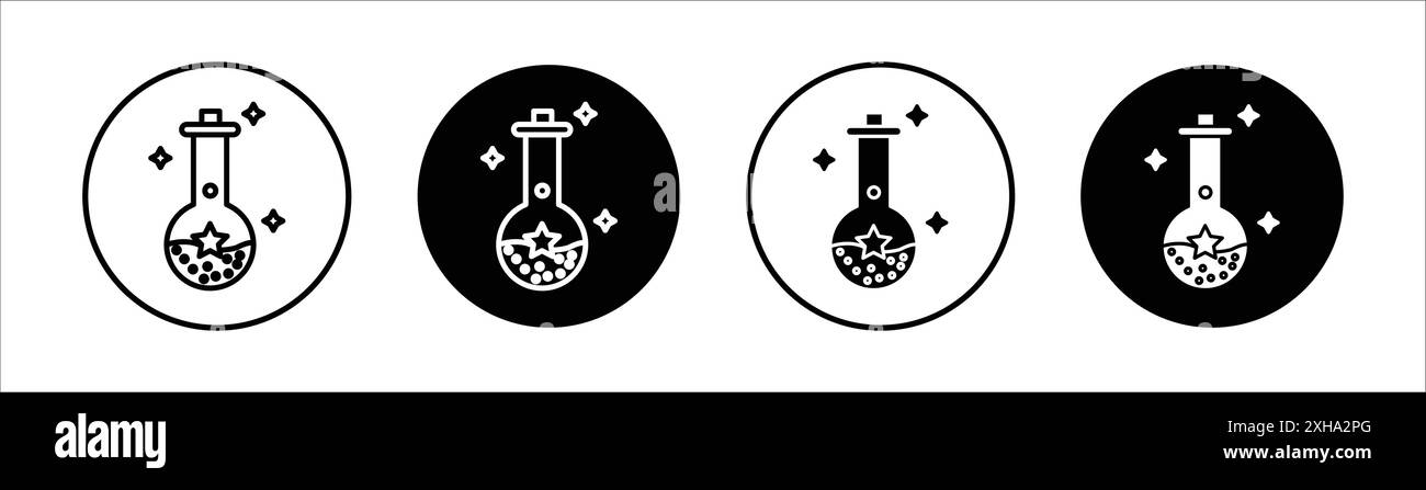 Magic potion icon Vector symbol or sign set collection in black and ...