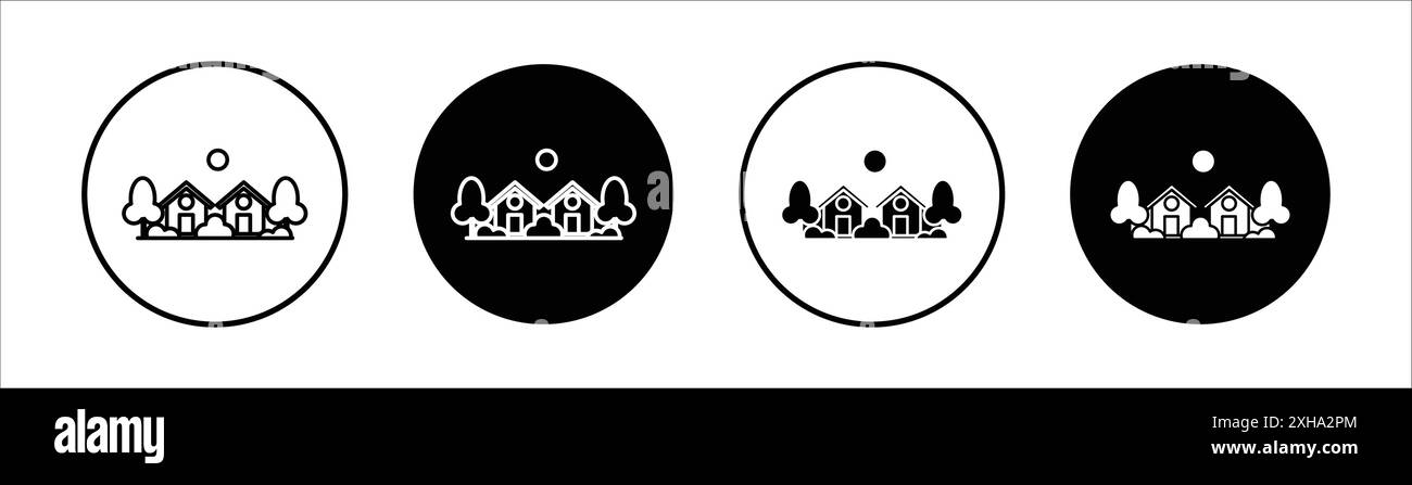 Neighborhood icon Vector symbol or sign set collection in black and ...