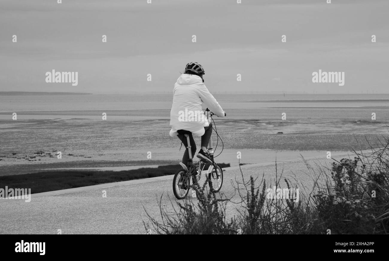 A lady on a bicycle Stock Photo - Alamy