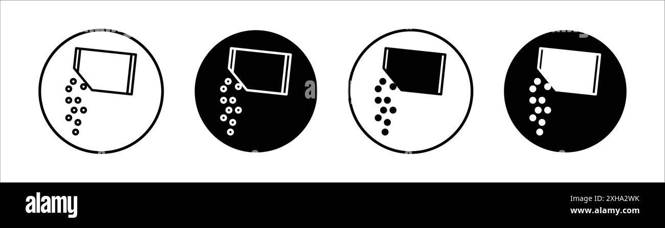 Packet soluble powder icon Vector symbol or sign set collection in ...