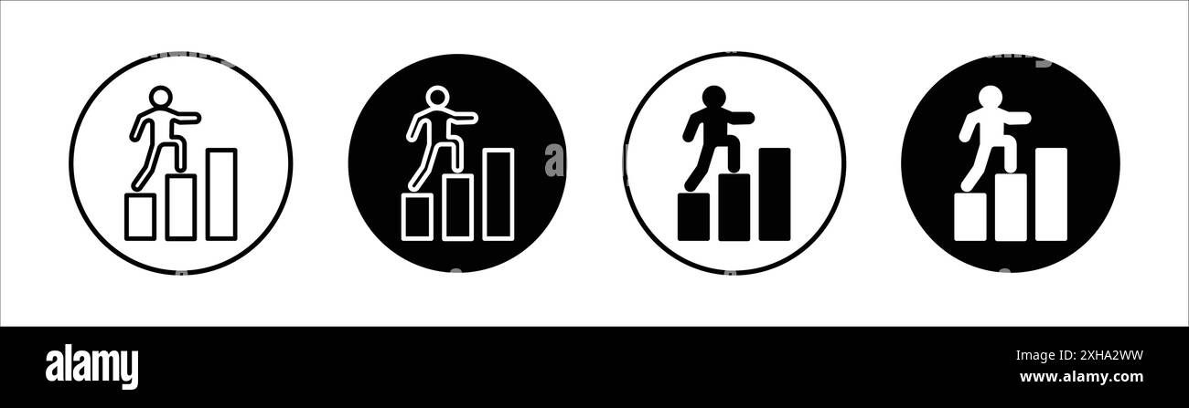 Next steps icon Vector symbol or sign set collection in black and white outline Stock Vector ...