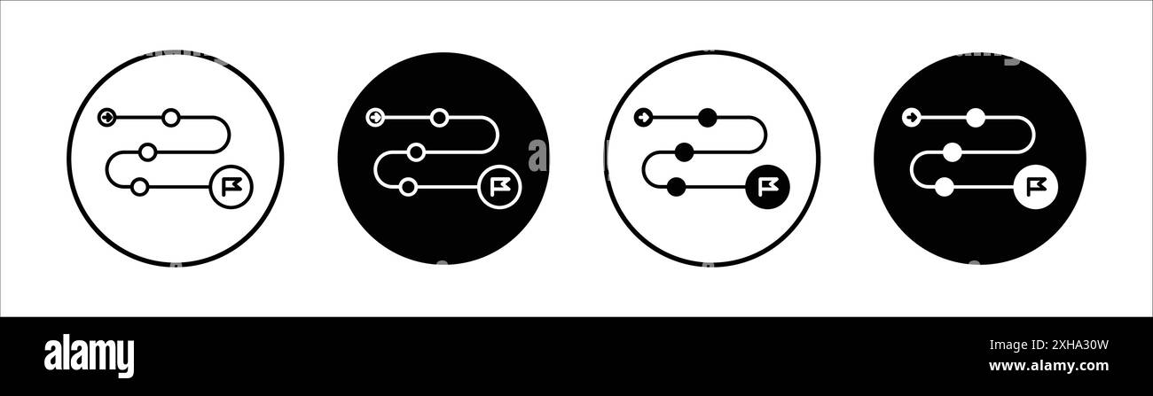 project development road mapping icon Vector symbol or sign set ...