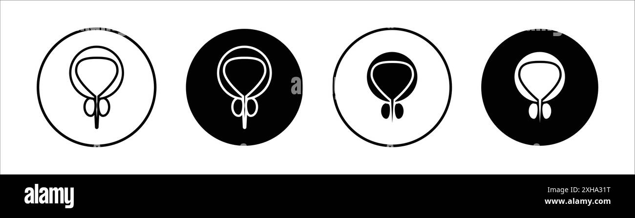 Prostate icon Vector symbol or sign set collection in black and white ...