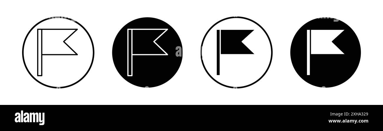 Report flag icon Vector symbol or sign set collection in black and ...