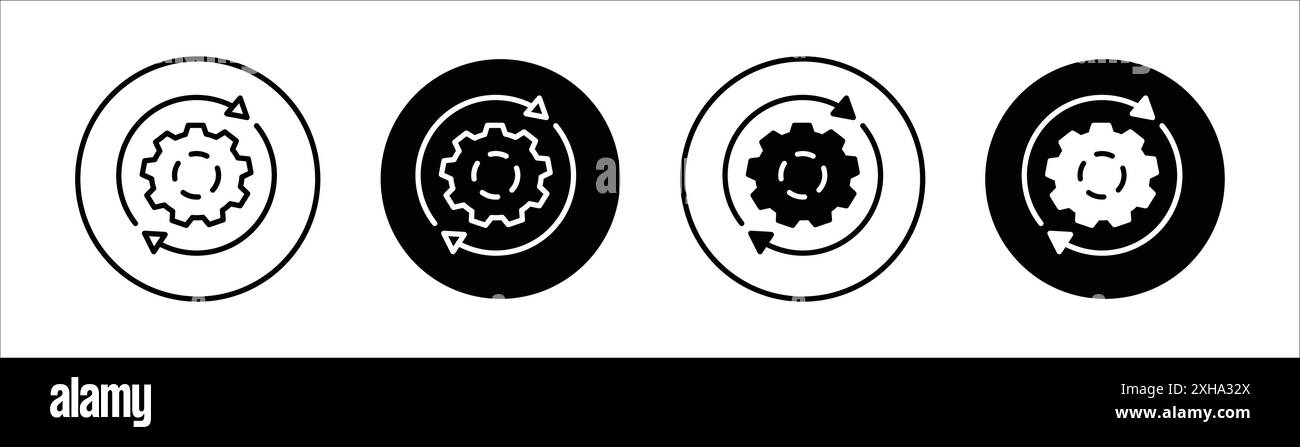 Recovery icon Vector symbol or sign set collection in black and white ...