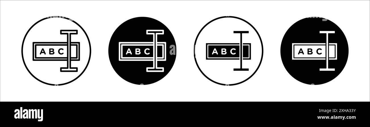 Rename icon Vector symbol or sign set collection in black and white ...