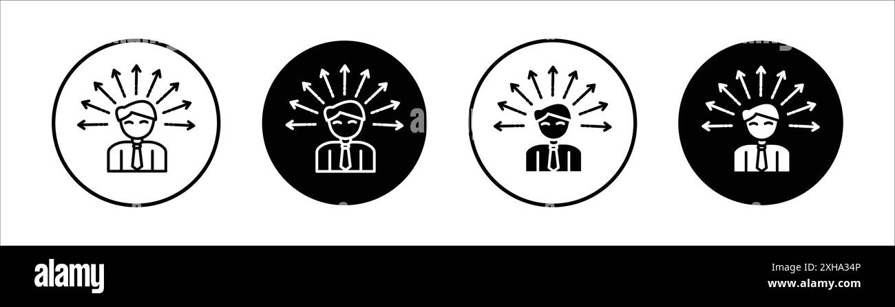 Self awareness icon Vector symbol or sign set collection in black and ...