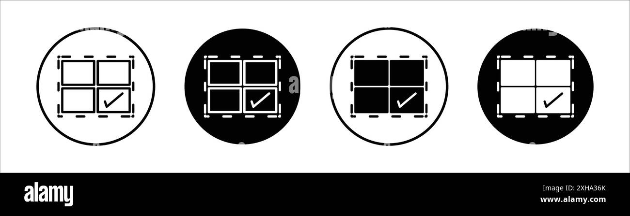 Select All Icon Vector Symbol Or Sign Set Collection In Black And White Outline Stock Vector